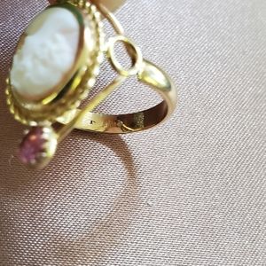 Jewelry | Vintage 14k Gold Cameo Ruby Ring | Poshmark